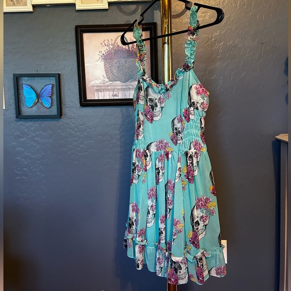 Royal Bones | Dresses | Royal Bones By Daang Turquoise Floral Skull ...